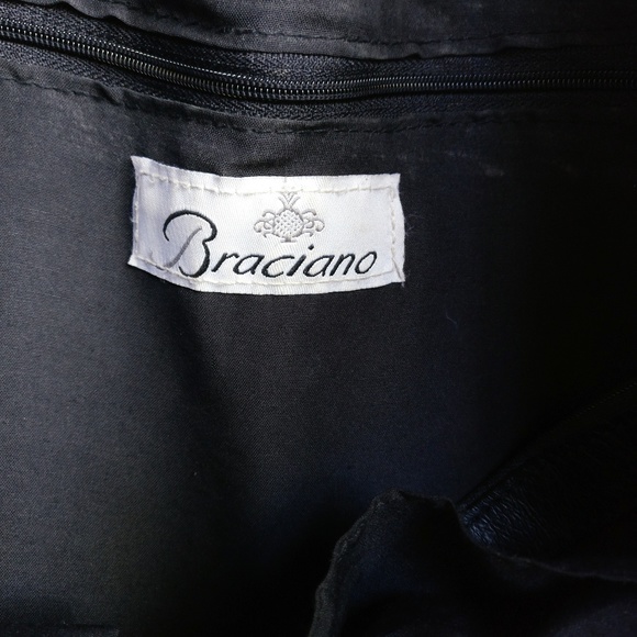 Braciano | Bags | Vtg Look Black Faux Leather Brass Clasp Bag | Poshmark